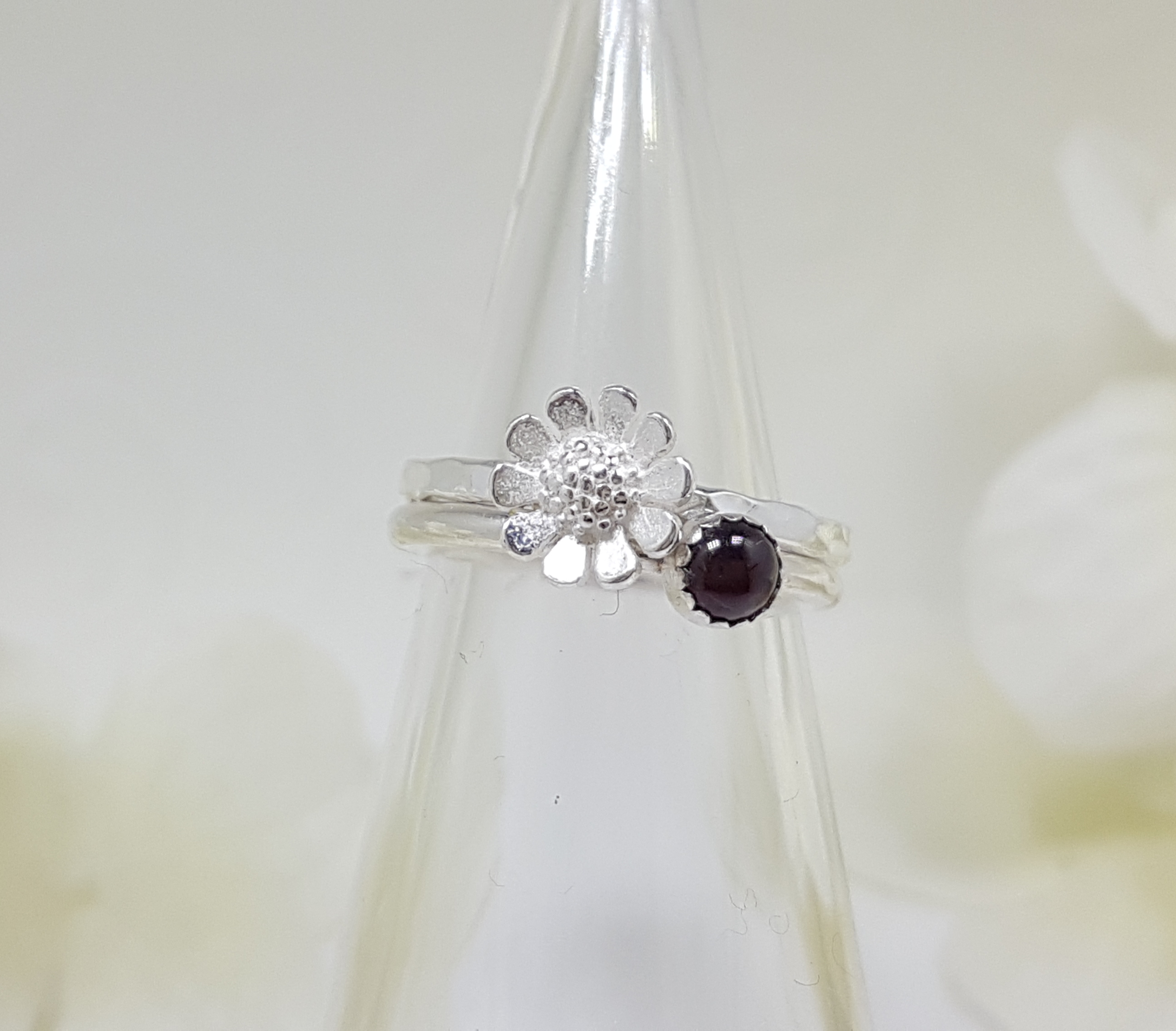 Stacker Ring - Charm, Daisy - Sterling Silver | Odonata Studios